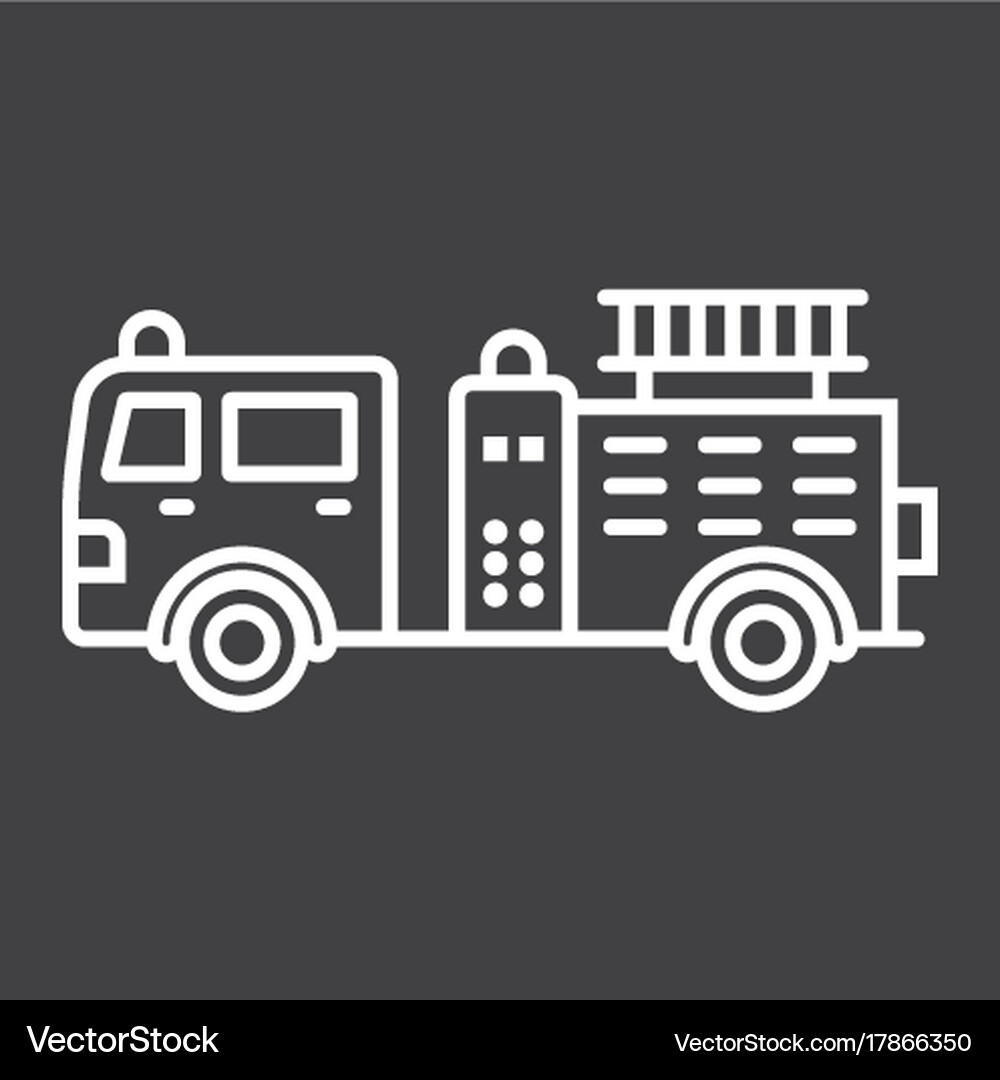 Fire engine line icon transport and vehicle Vector Image