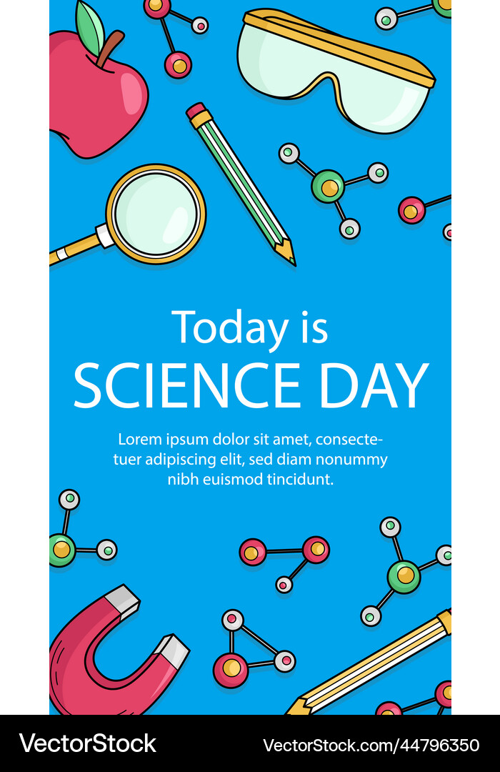 Hand drawn post stories set for science research Vector Image