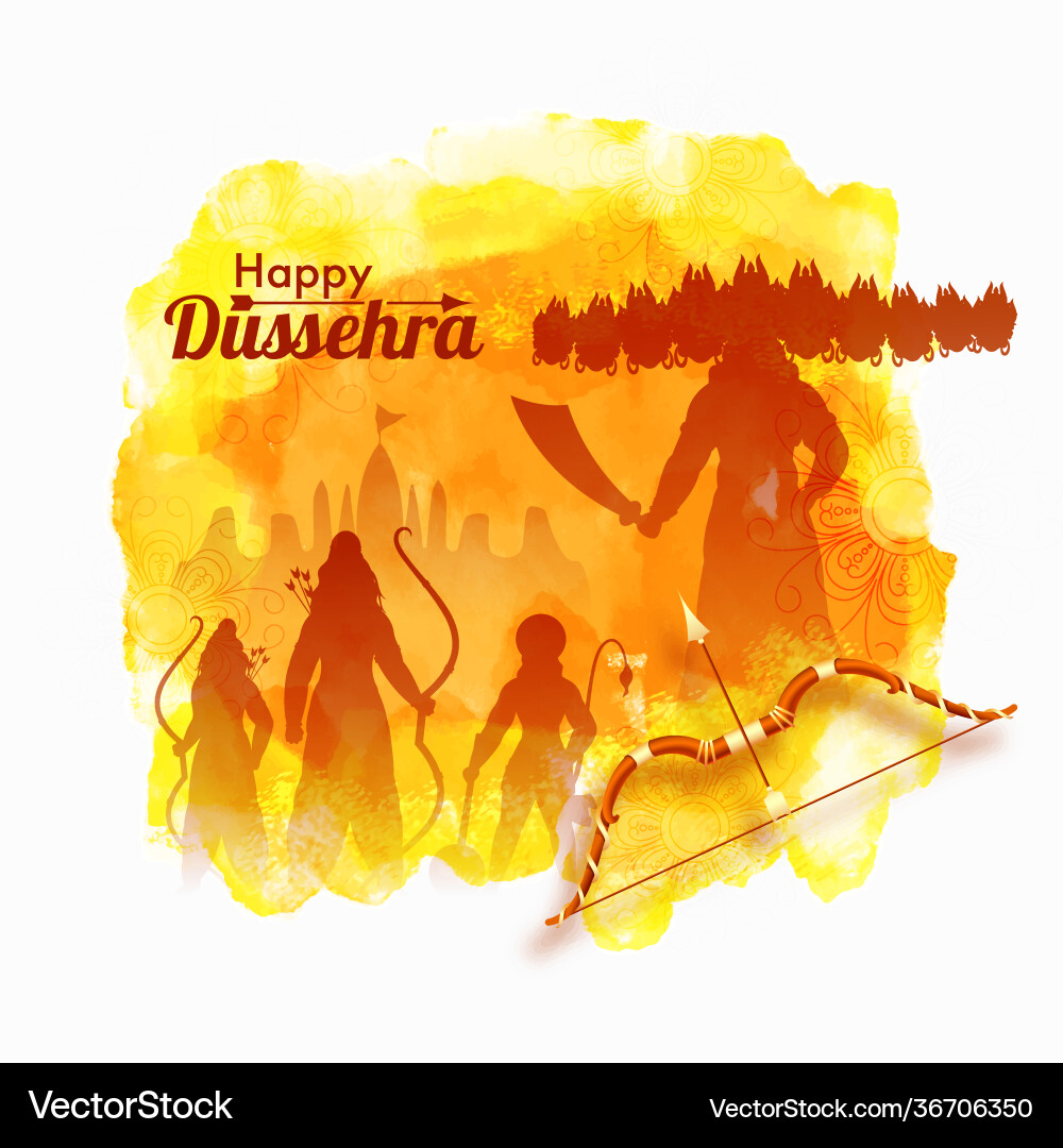 Happy dussehra celebration poster design Vector Image