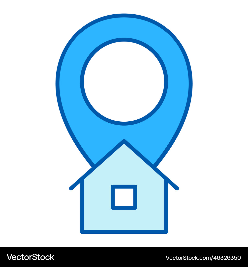Location sign and house Royalty Free Vector Image