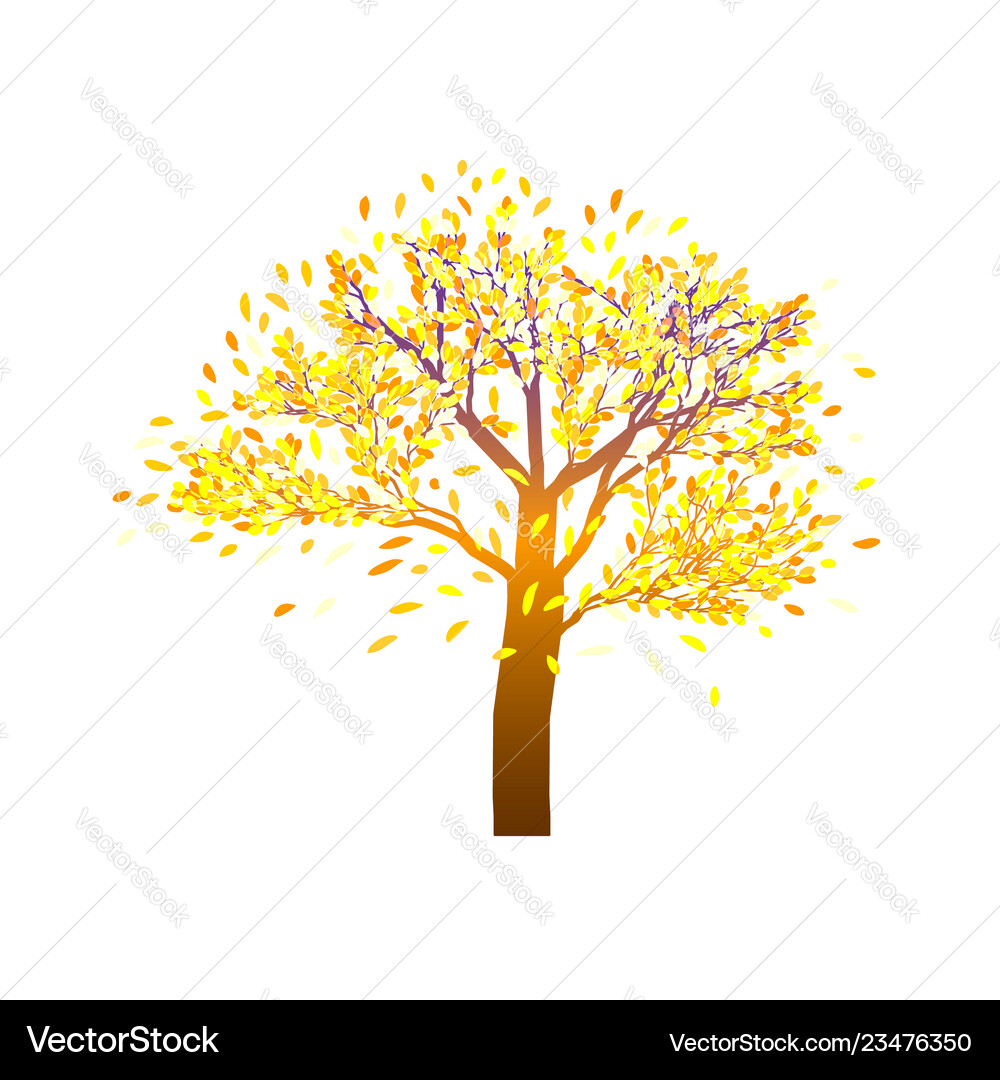 Lonely autumn tree with bright foliage Royalty Free Vector