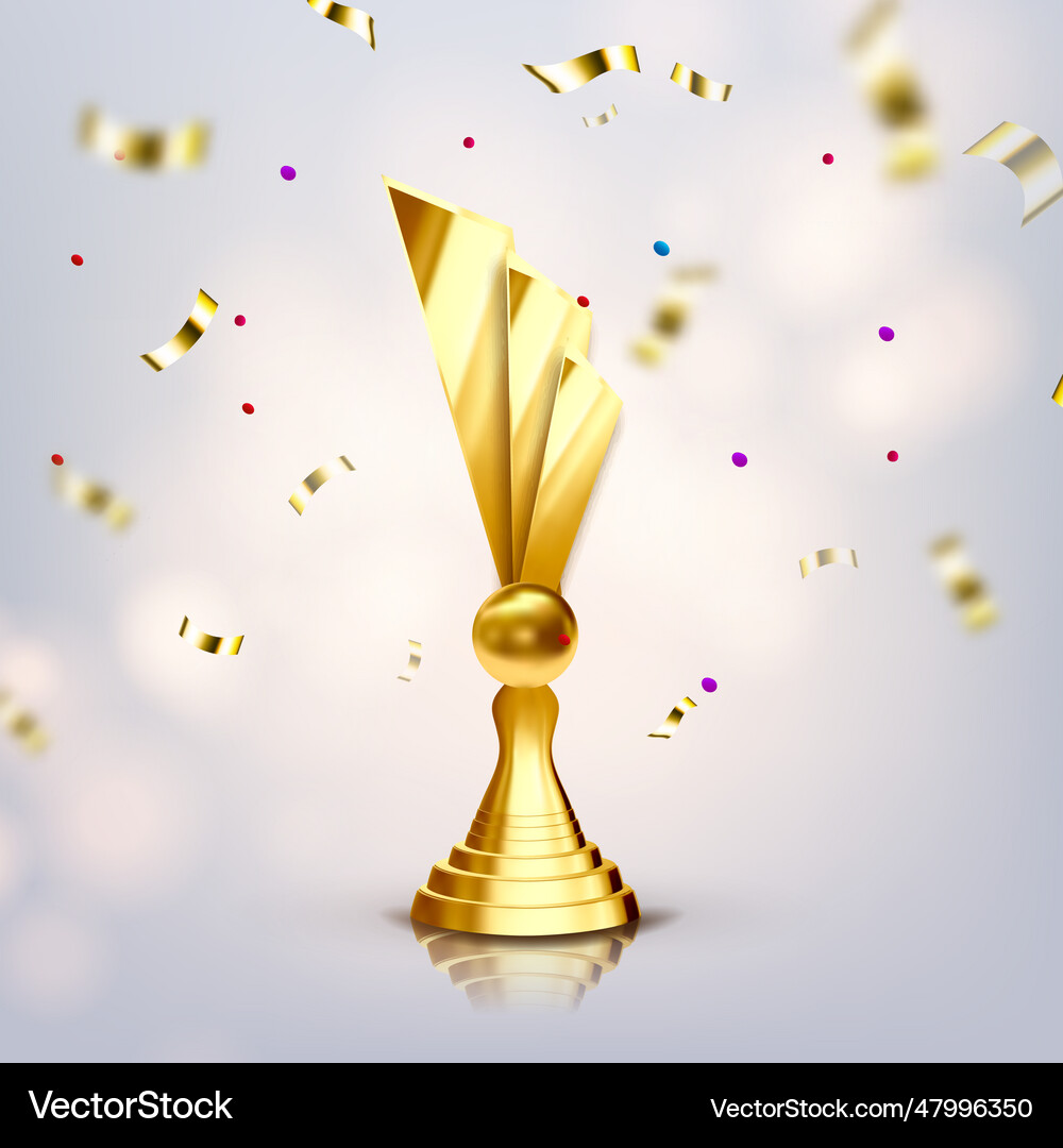 Metallic trophy cup game medal celebration Vector Image