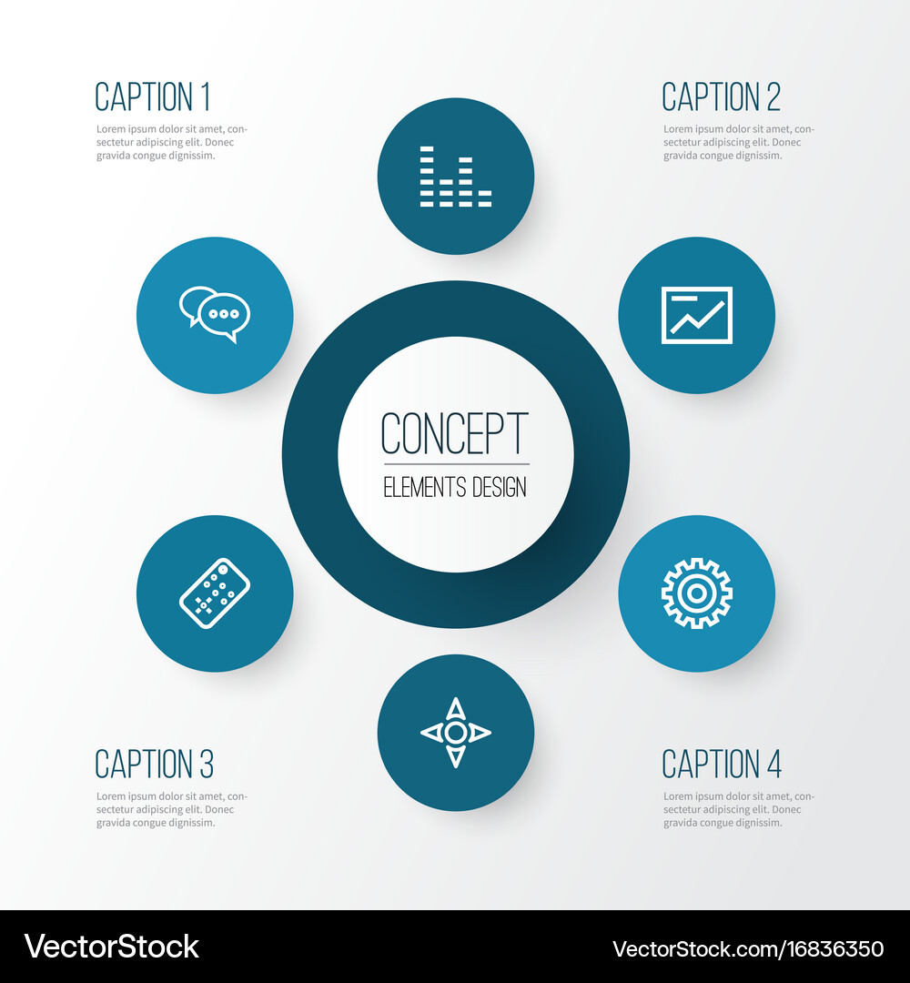 Multimedia outline icons set collection Royalty Free Vector