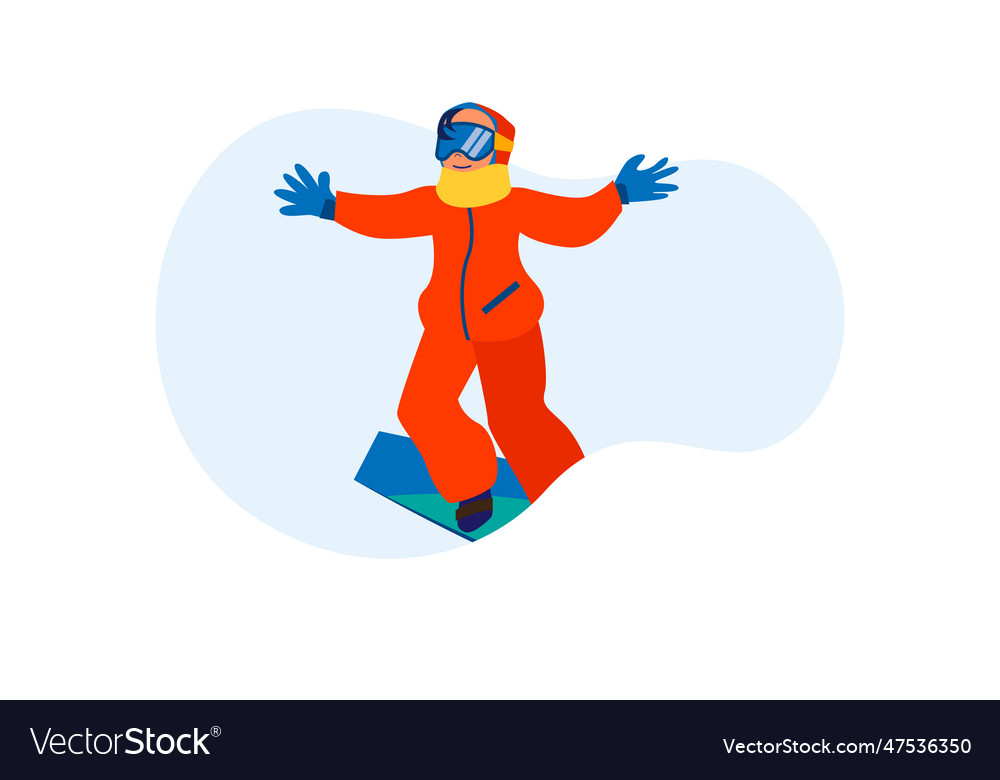 Person enjoying snowboarding Royalty Free Vector Image
