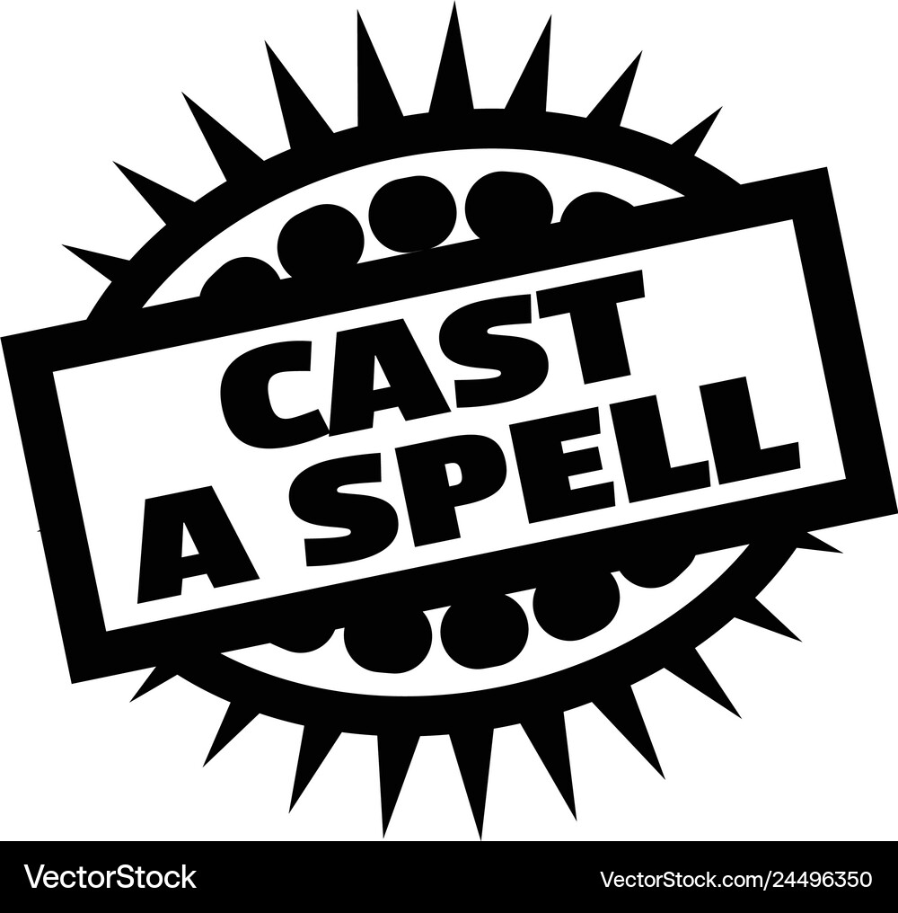 Print cast a spell stamp on white Royalty Free Vector Image