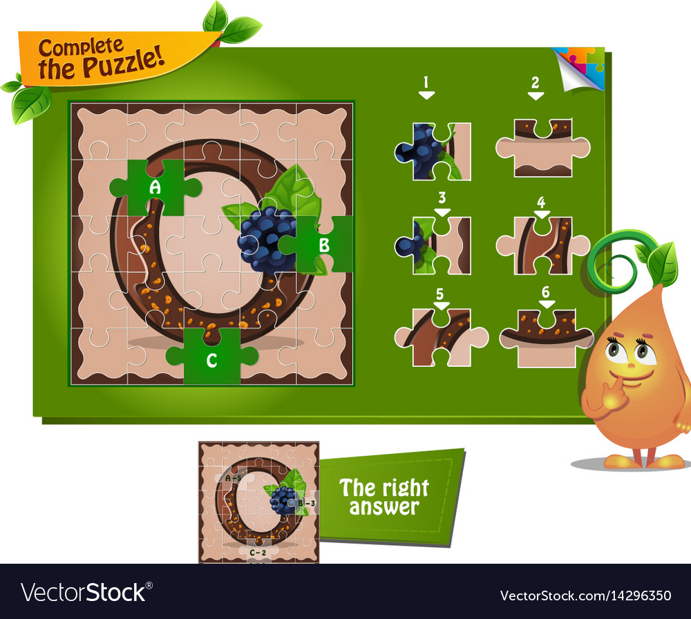 Puzzle letters of the alphabet o Royalty Free Vector Image