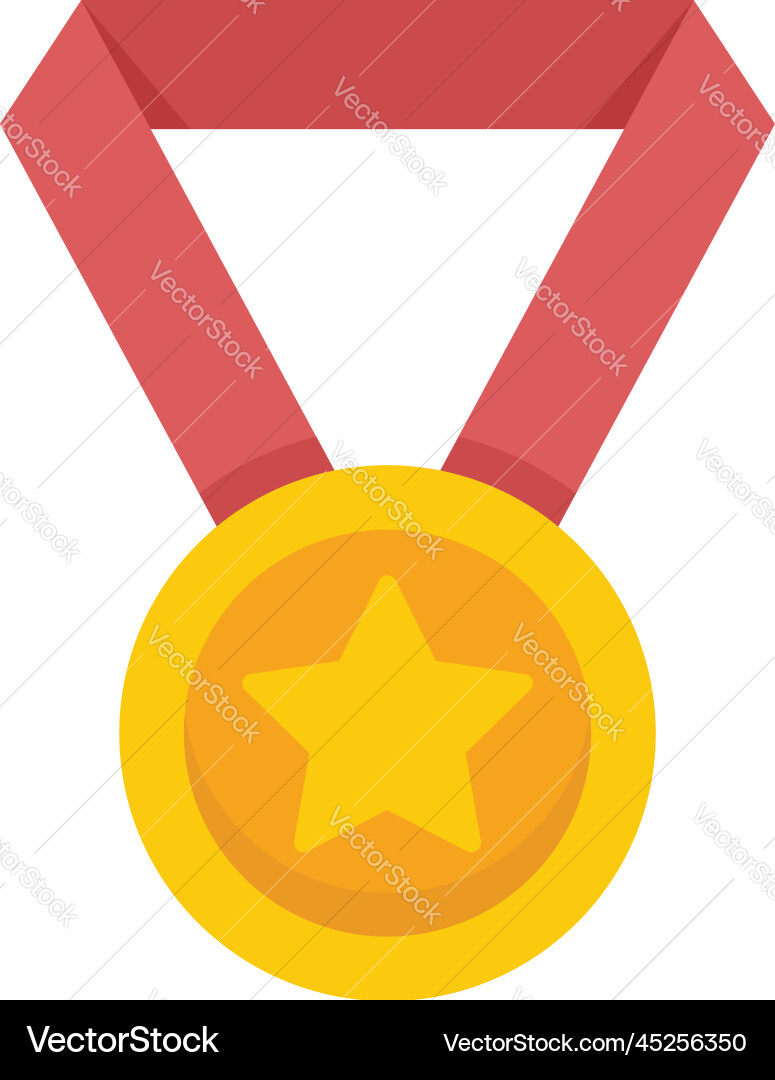 Quality medal icon flat certificate award Vector Image