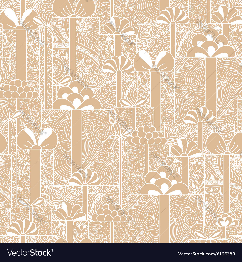 Seamless gift boxes pattern Royalty Free Vector Image