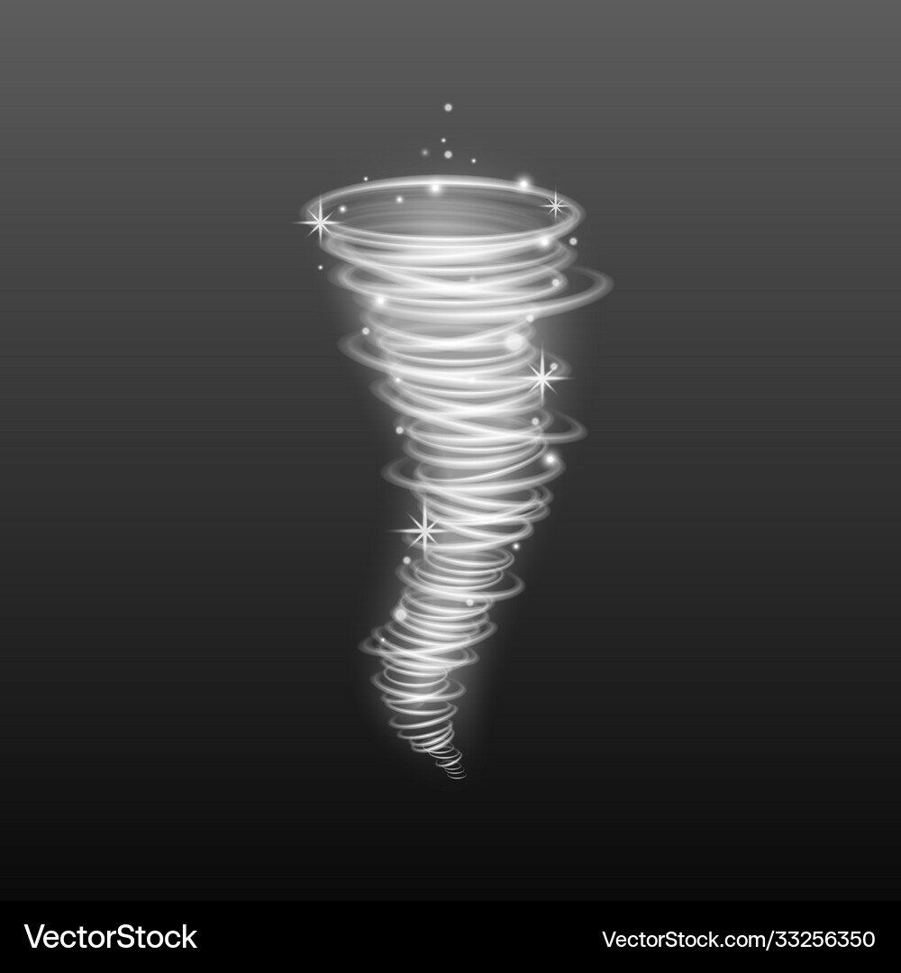 Shining illuminated whirlwind or glowing tornado Vector Image