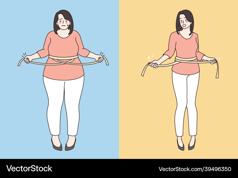 Slimming and loosing weight concept Royalty Free Vector