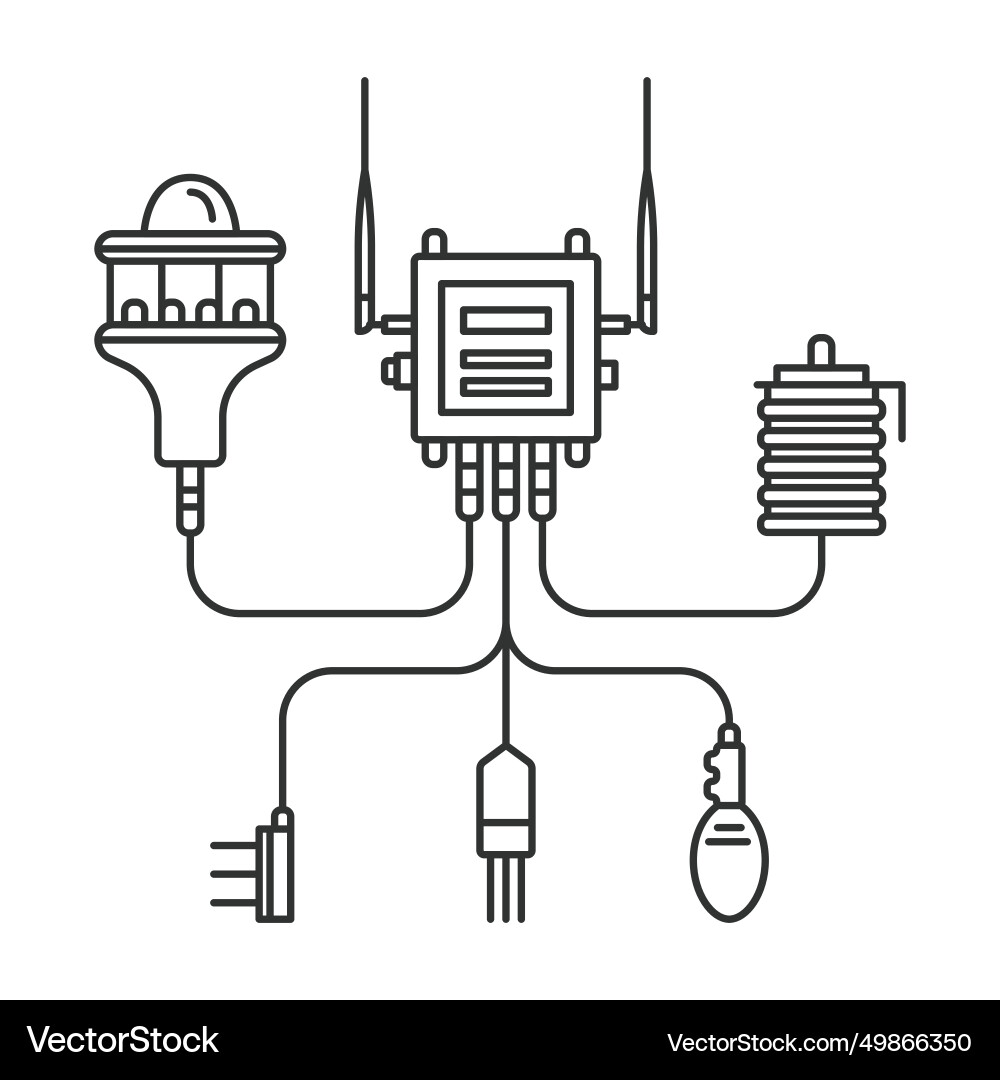 Smart farming sensor line design smart farming Vector Image