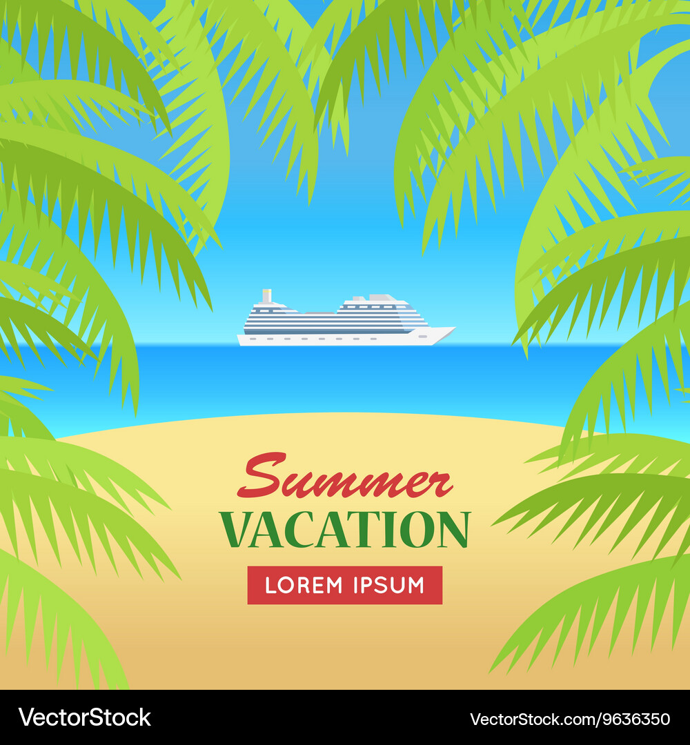 Summer vacation on seaside concept Royalty Free Vector Image