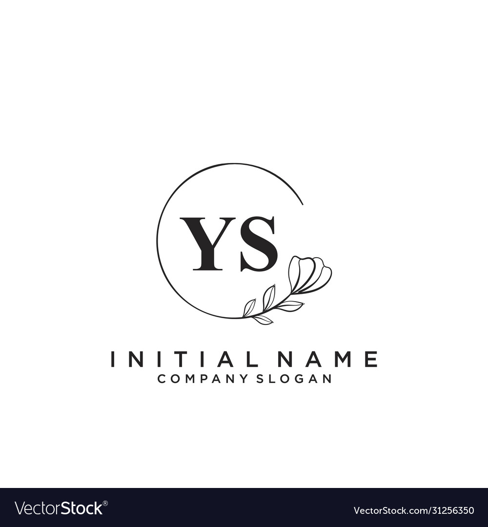 Ys initial handwriting logo design Royalty Free Vector Image