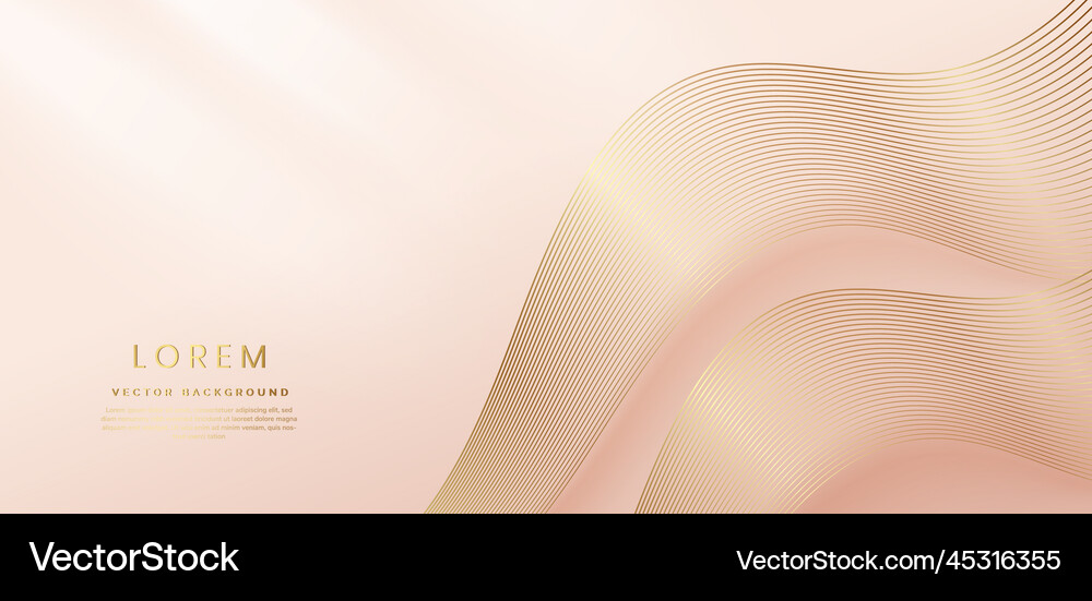 Abstract gold curved lines elegant on pastel soft Vector Image