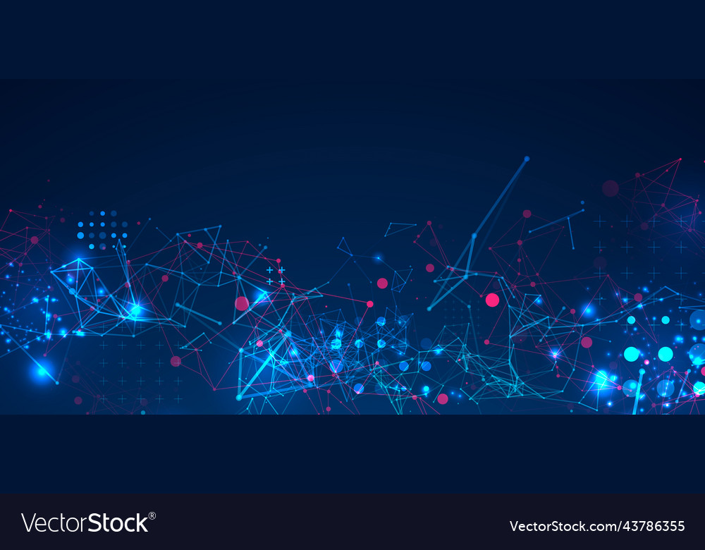 Abstract Polygonal Background With Connecting Vector Image