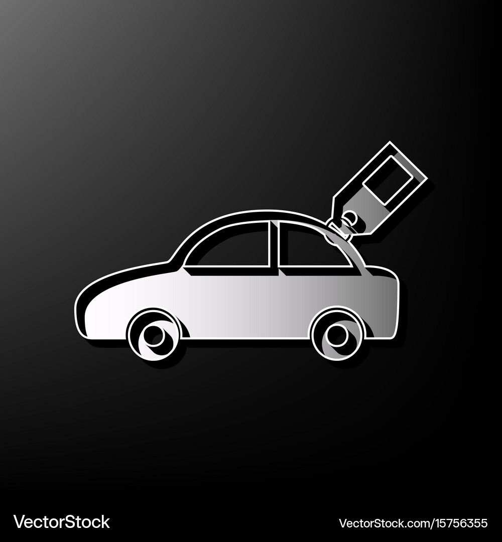 Car sign with tag gray 3d printed icon Royalty Free Vector