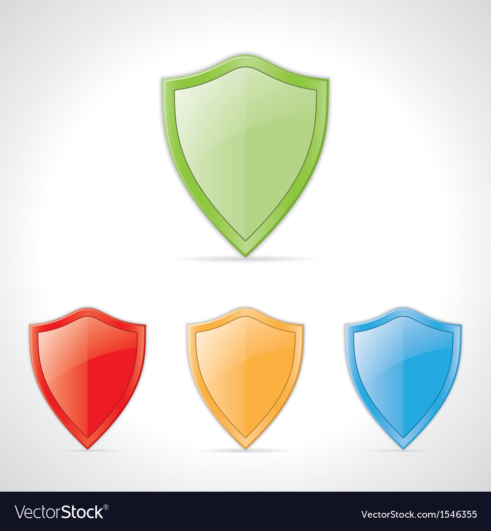 Colored shields Royalty Free Vector Image - VectorStock