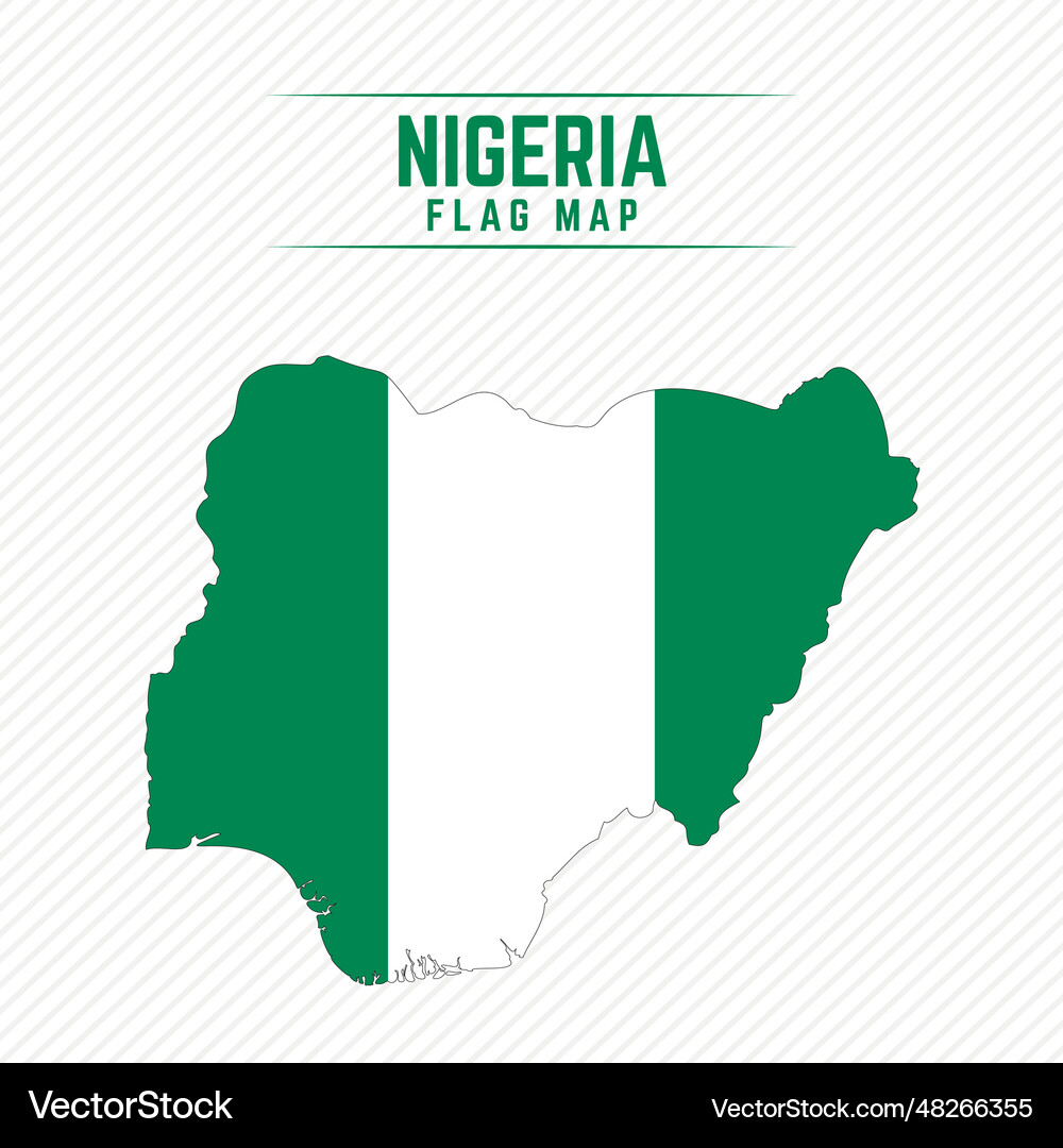 Flag map of nigeria Royalty Free Vector Image - VectorStock
