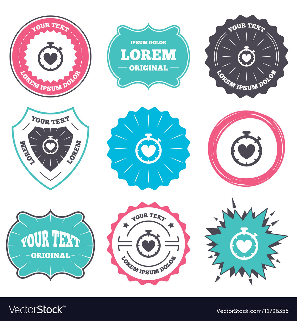 Heart Timer sign icon Stopwatch symbol Royalty Free Vector Heart Timer sign icon Stopwatch symbol Royalty Free Vector