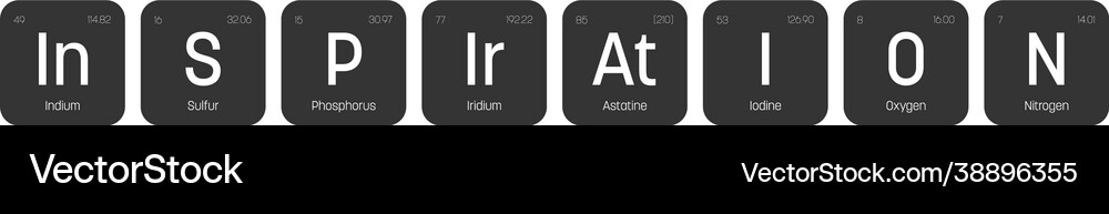 Inspiration word chemical label design Royalty Free Vector
