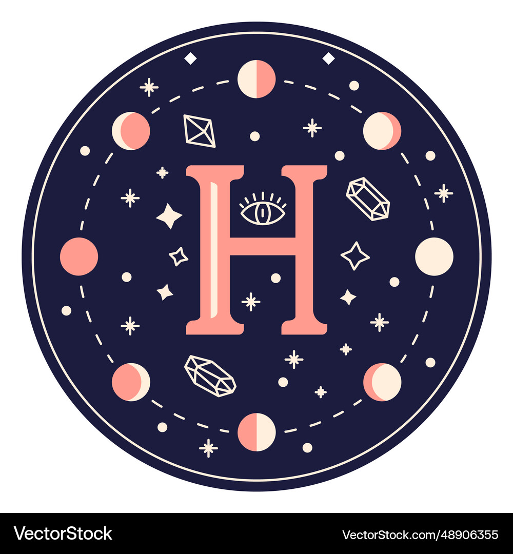 Letter h magic banner Royalty Free Vector Image