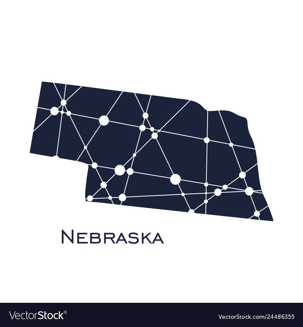 Nebraska state map Royalty Free Vector Image - VectorStock