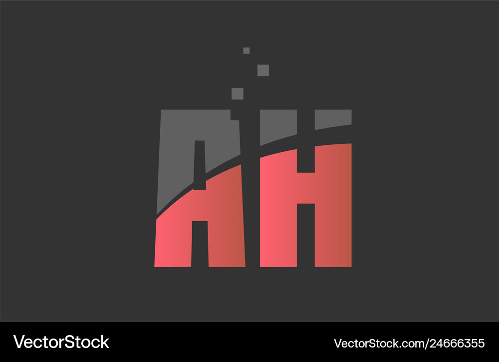 Orange grey alphabet letter combination ah a h Vector Image
