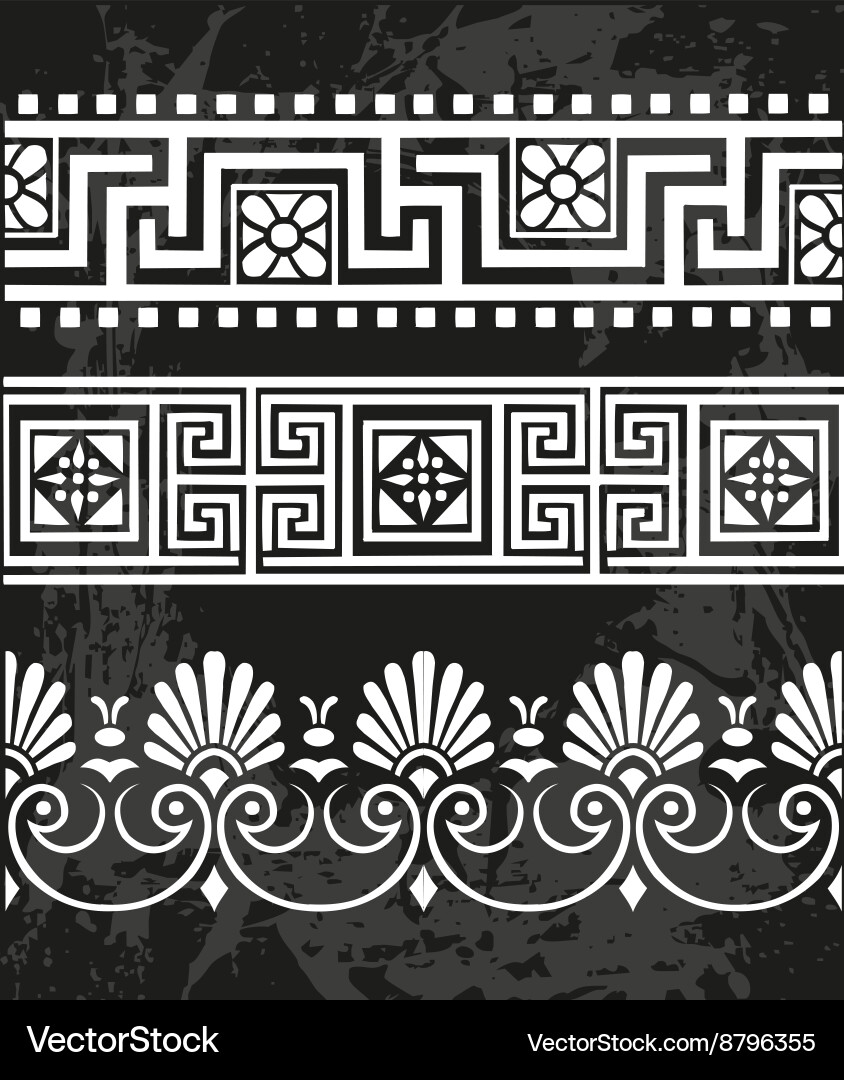Set antique greek ornaments Royalty Free Vector Image