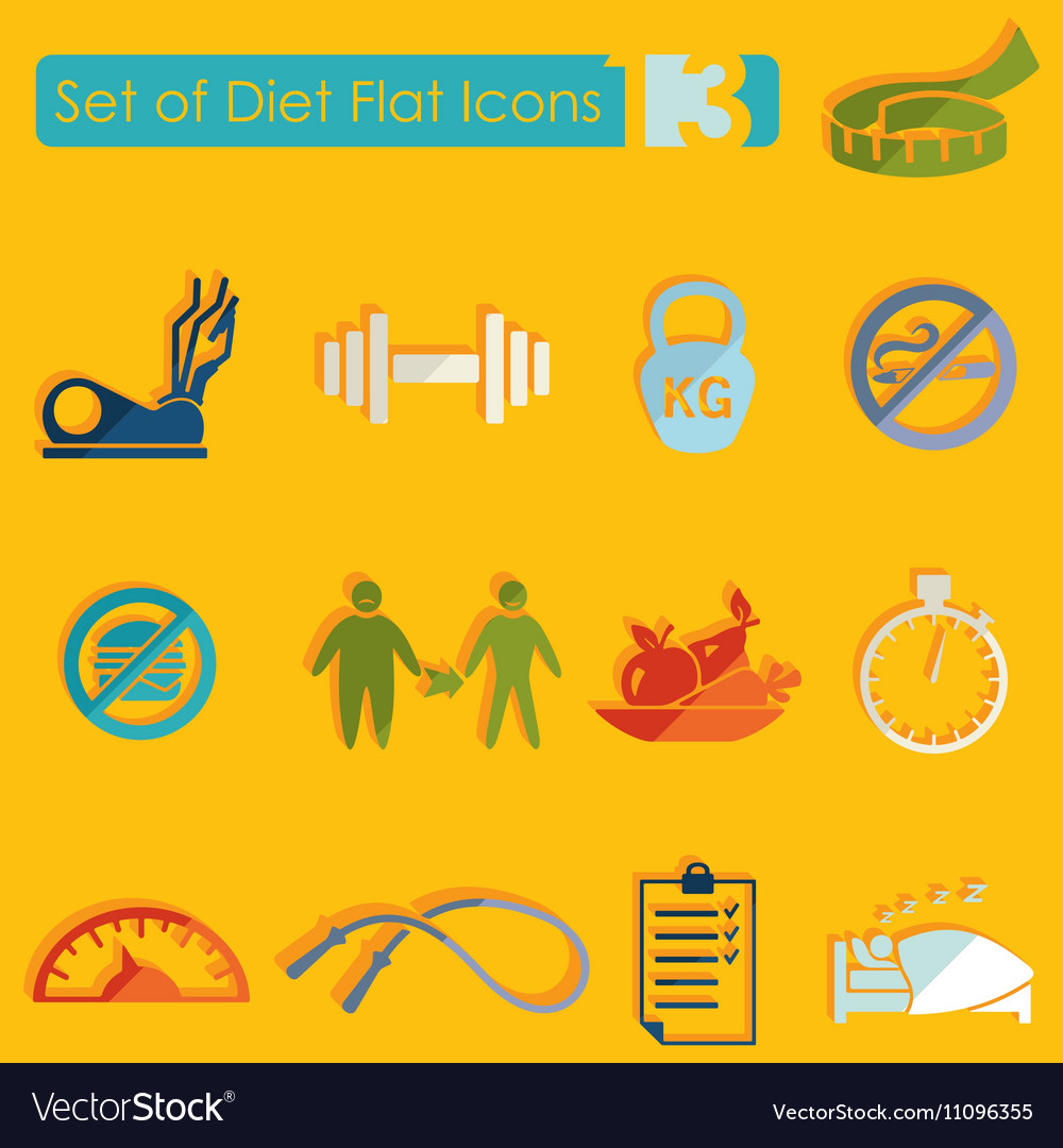 Set diet icons Royalty Free Vector Image - VectorStock