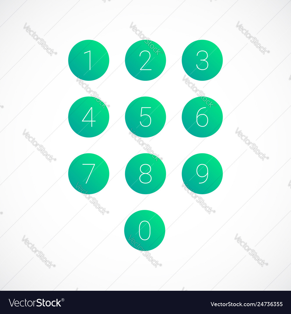 Set round 0-9 number icons Royalty Free Vector Image
