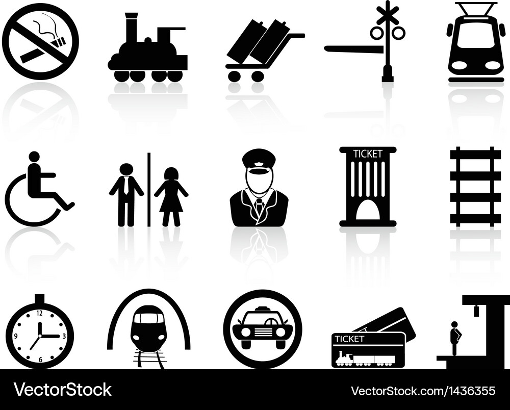 Train Icons - Station & Service Royalty Free Vector