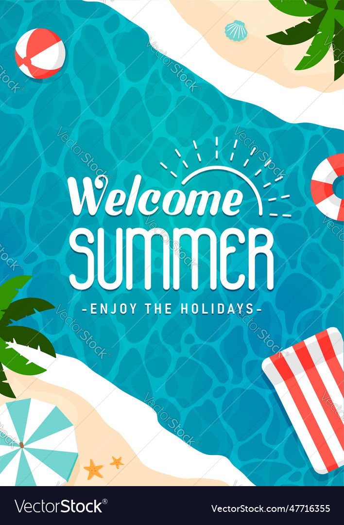 Welcome summer banner Royalty Free Vector Image