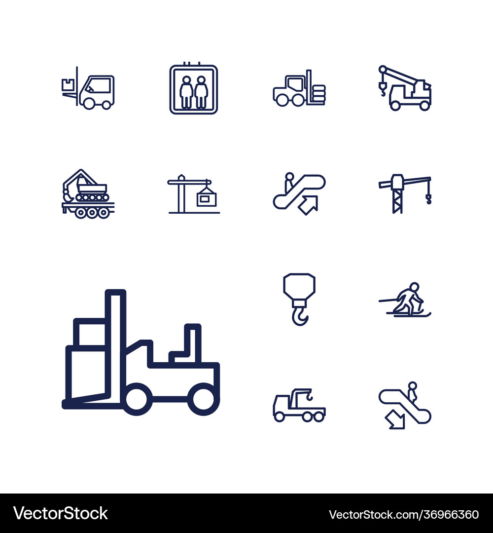 13 lift icons Royalty Free Vector Image - VectorStock
