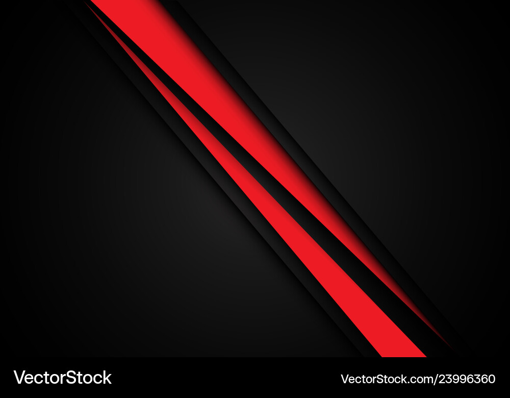 Abstract red line slash speed overlap on black Vector Image