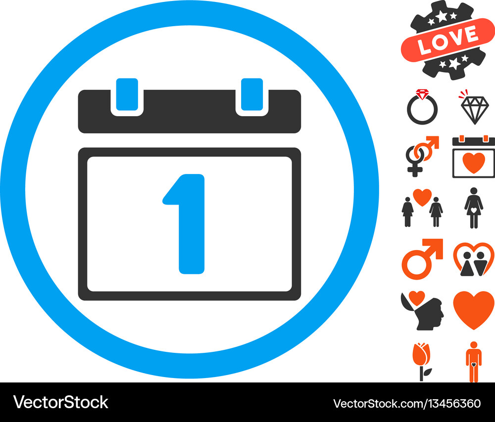 First day icon with dating bonus Royalty Free Vector Image