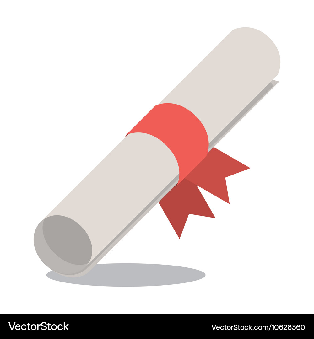 Graduation diploma with ribbon design Royalty Free Vector