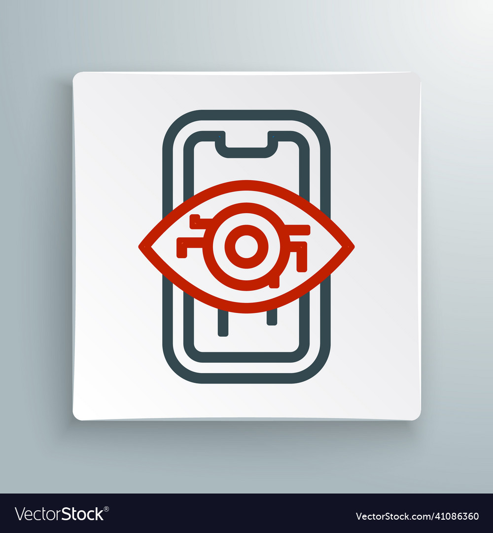 Line computer vision icon isolated on white Vector Image