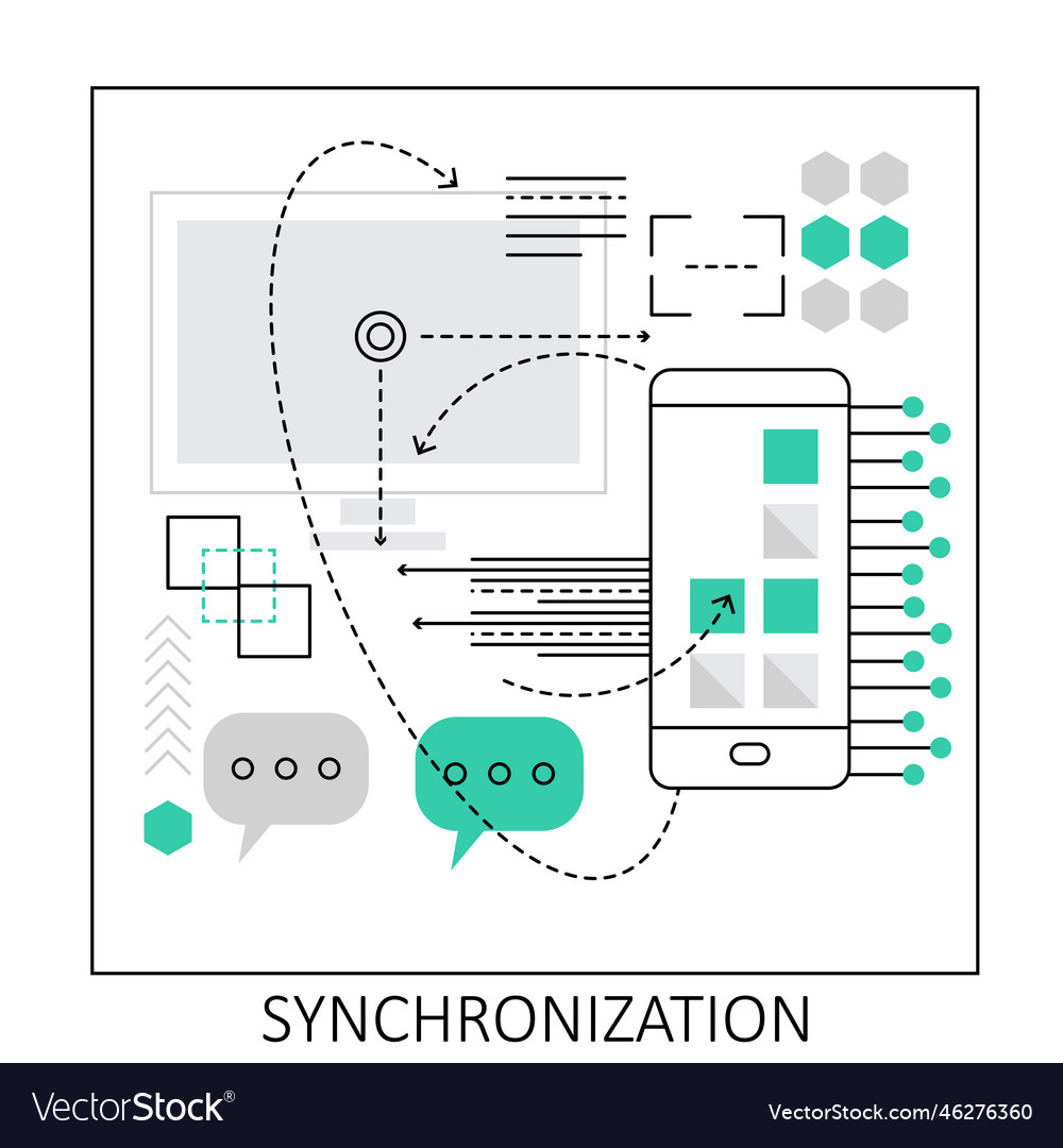 Mobile Data Synchronization Royalty Free Vector Image