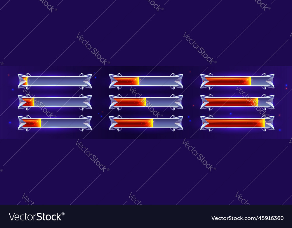Progress bar game interface level loading speed Vector Image