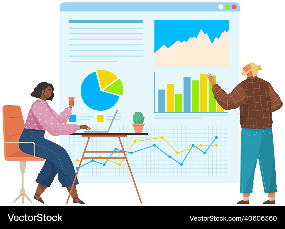 Project management and financial report concept Vector Image