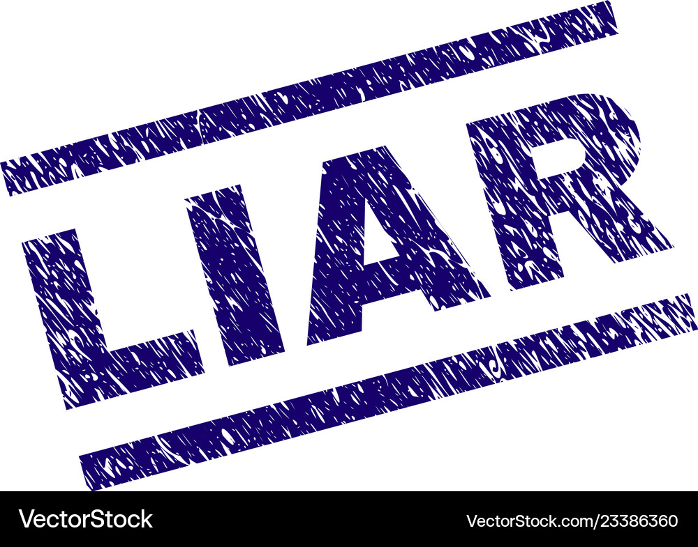 Scratched textured liar stamp seal Royalty Free Vector Image
