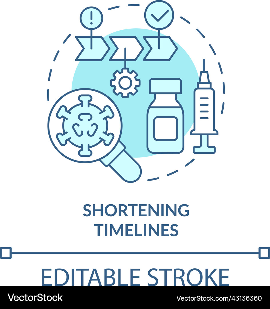 Shortening timelines turquoise concept icon Vector Image