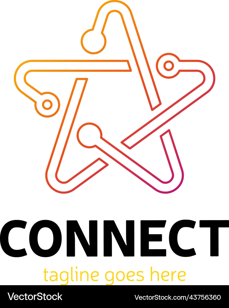 Social media internet people connect star Vector Image