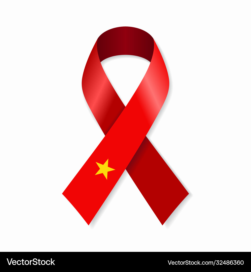 Vietnamese flag stripe ribbon on white background Vector Image