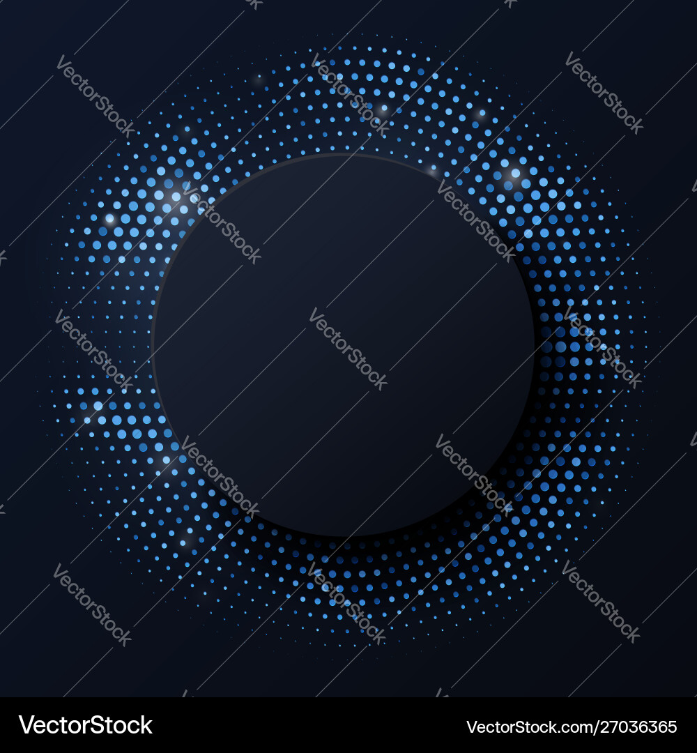 Abstract black background with retro blue neon Vector Image