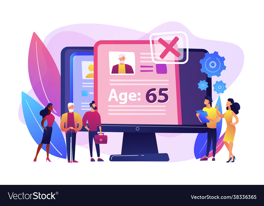 Ageism Social Problem Concept Royalty Free Vector Image