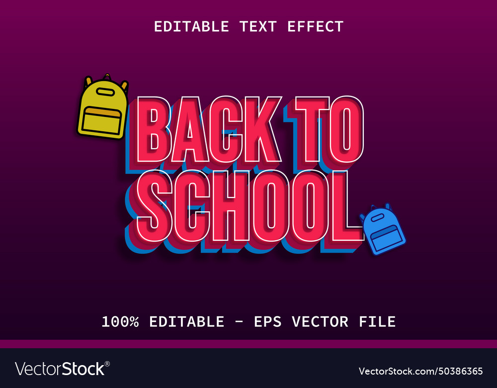 Back to school with modern style editable text Vector Image