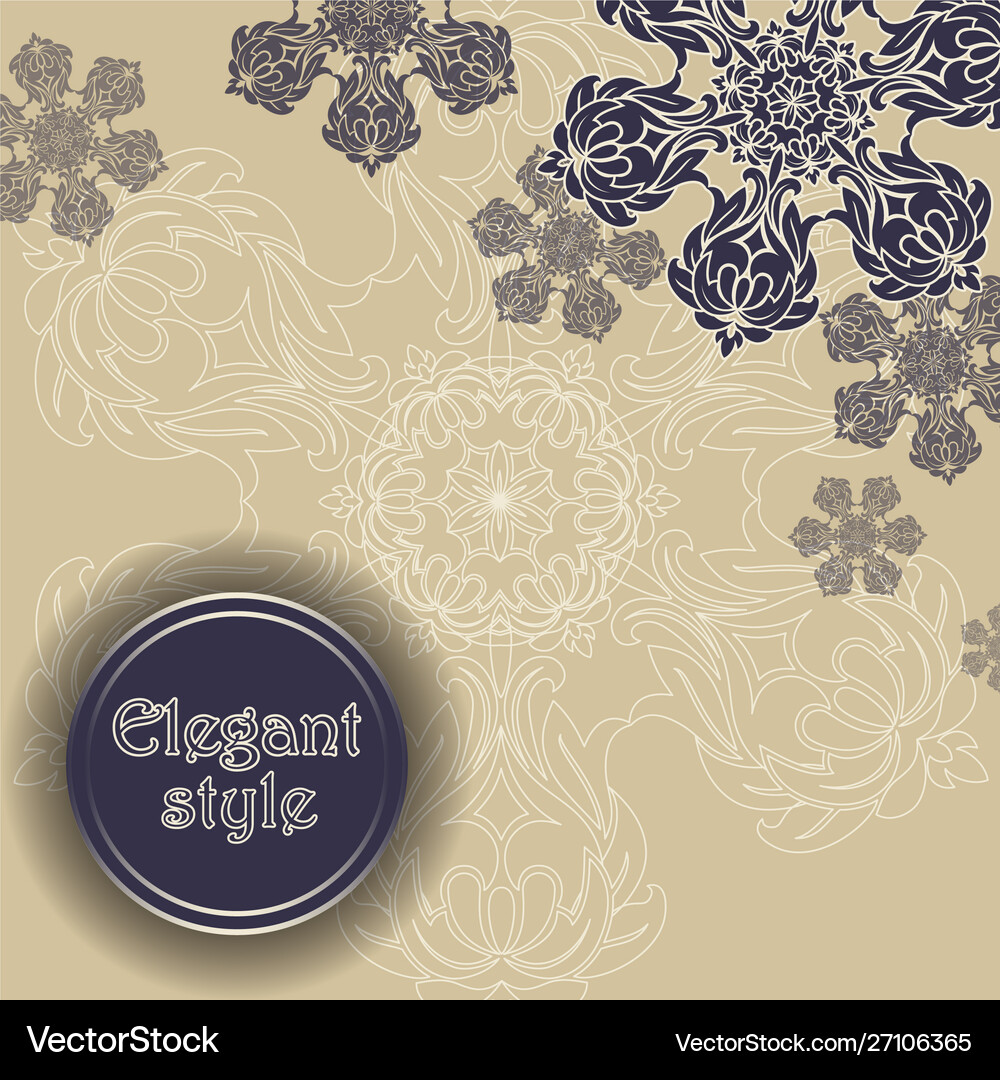 Card or invitation vintage hand elements arabic Vector Image