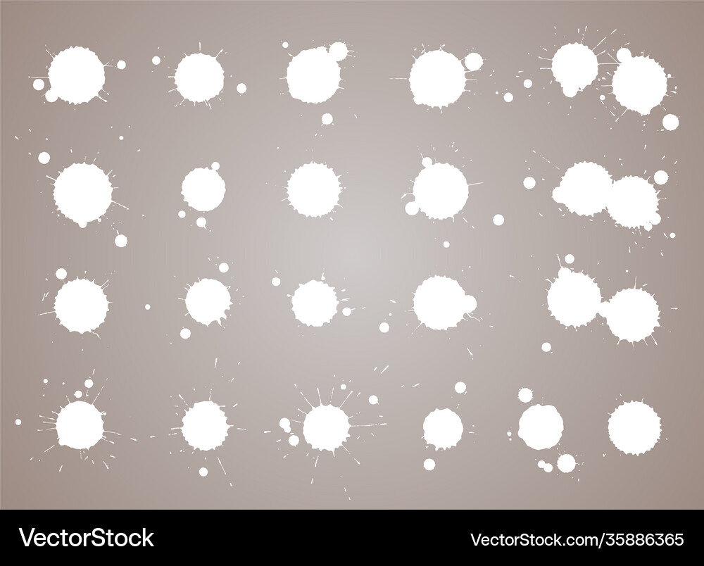 Creative isolated paint brush spots ink smudge Vector Image