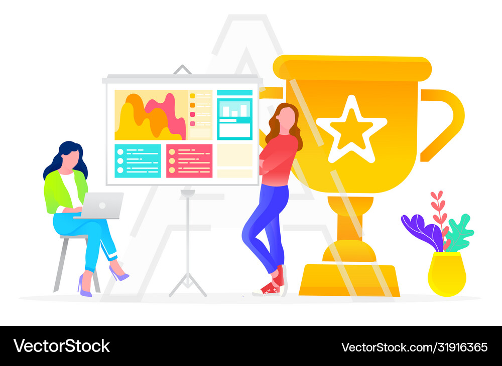 Cup board data symbols for business startup Vector Image